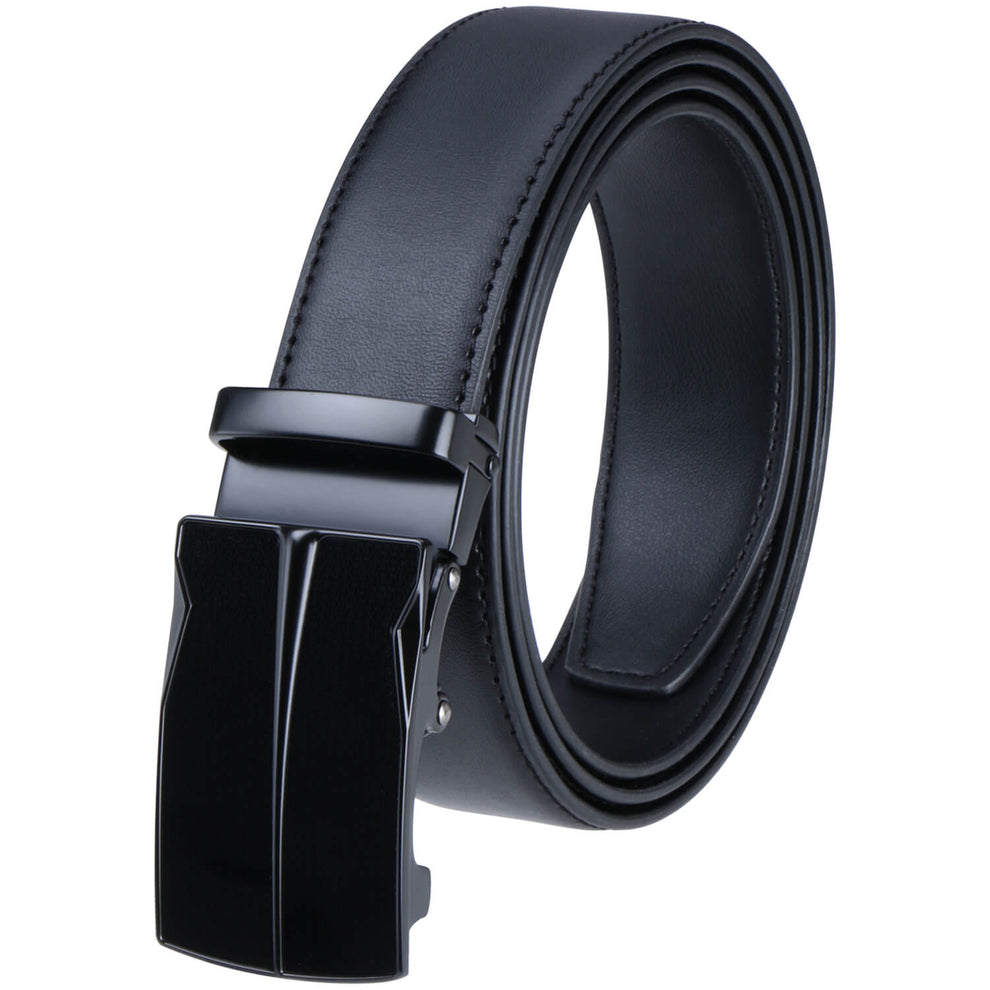Labnoft Men's Stylish Auto-Lock Pu Leather Belt Without Holes, Black