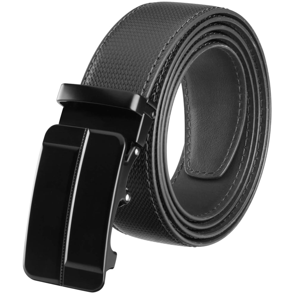 Labnoft Men's Stylish Auto-Lock Pu Leather Belt Without Holes, Black