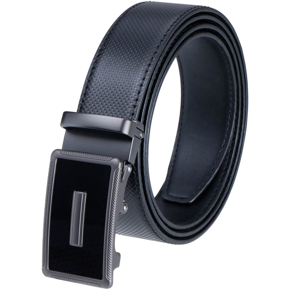 Labnoft Men's Stylish Auto-Lock Pu Leather Belt Without Holes, Black