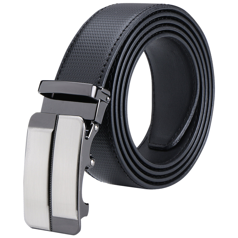 Labnoft Men's Stylish Auto-Lock Pu Leather Belt Without Holes, Black