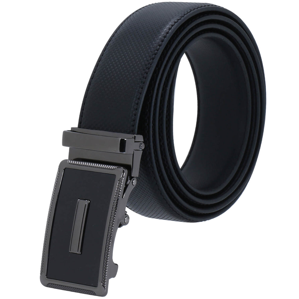 Labnoft Men's Stylish Auto-Lock Pu Leather Belt Without Holes, Black