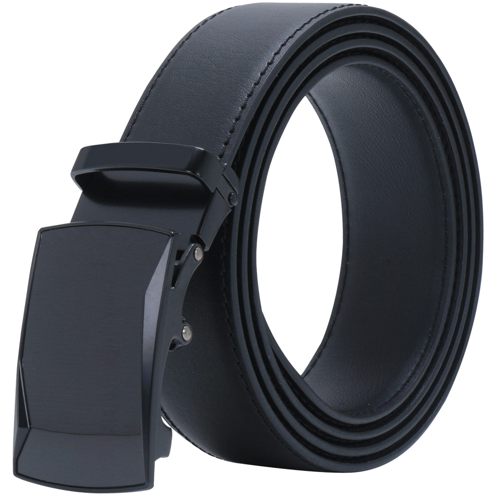 Labnoft Men's Stylish Auto-Lock Pu Leather Belt Without Holes, Black