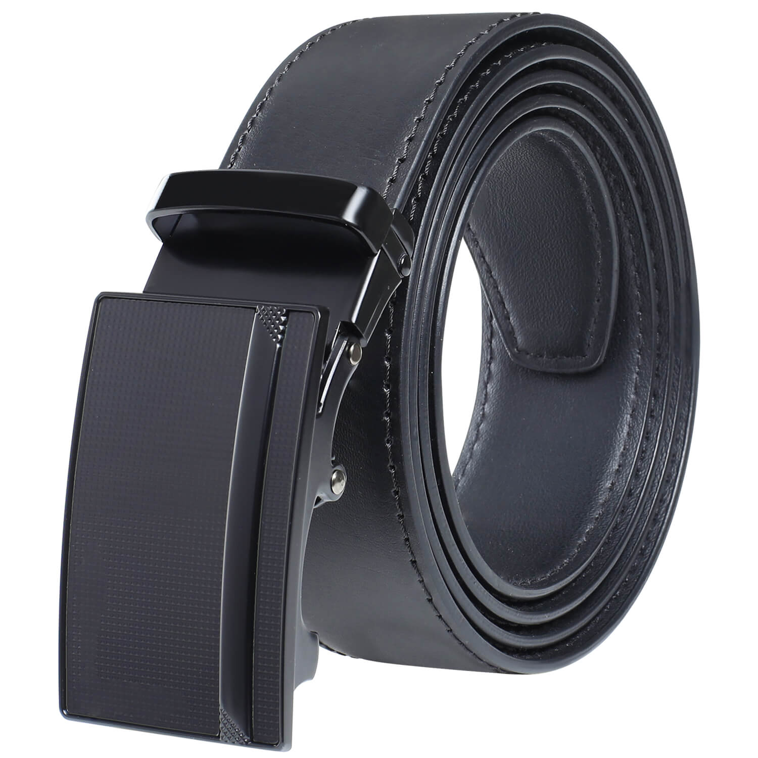 Labnoft Men's Stylish Auto-Lock Pu Leather Belt Without Holes, Black