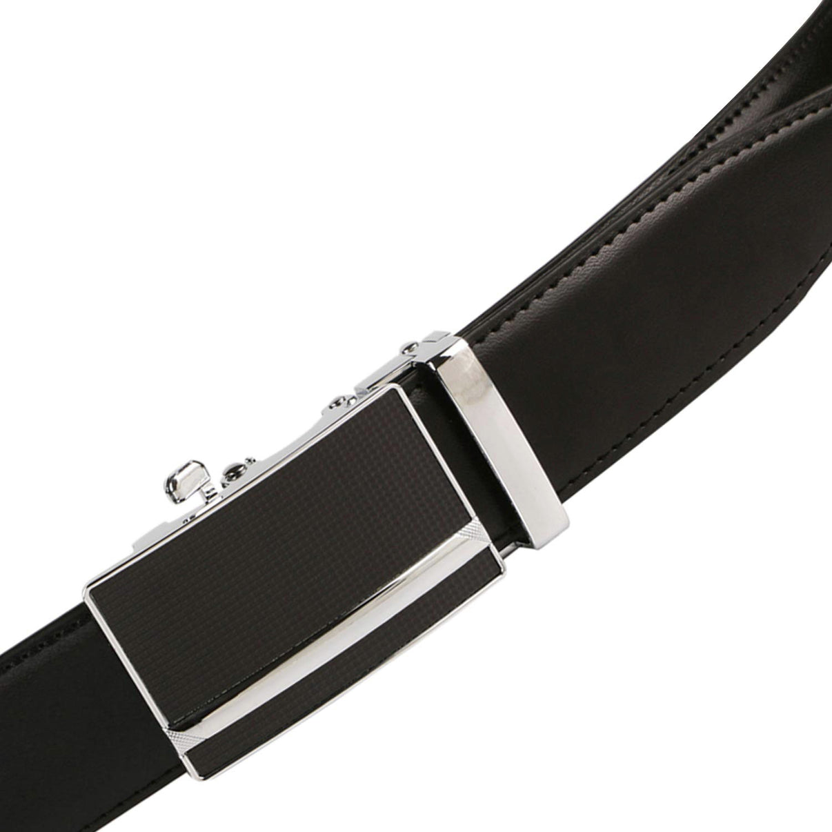 Labnoft Men's Stylish Auto-Lock Pu Leather Belt Without Holes, Black