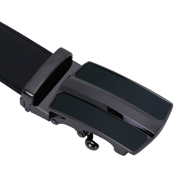 Labnoft Men's Stylish Auto-Lock Pu Leather Belt Without Holes, Black